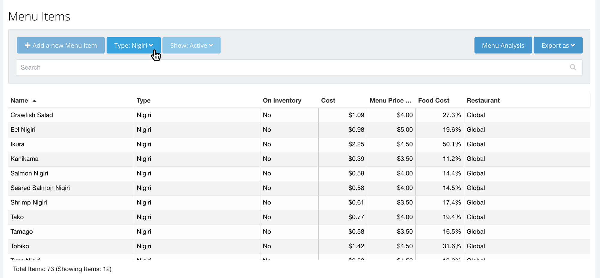 Restaurant plate and menu costing 101