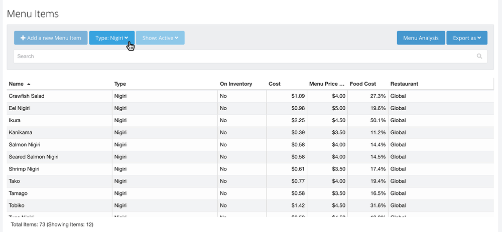 Restaurant plate and menu costing 101