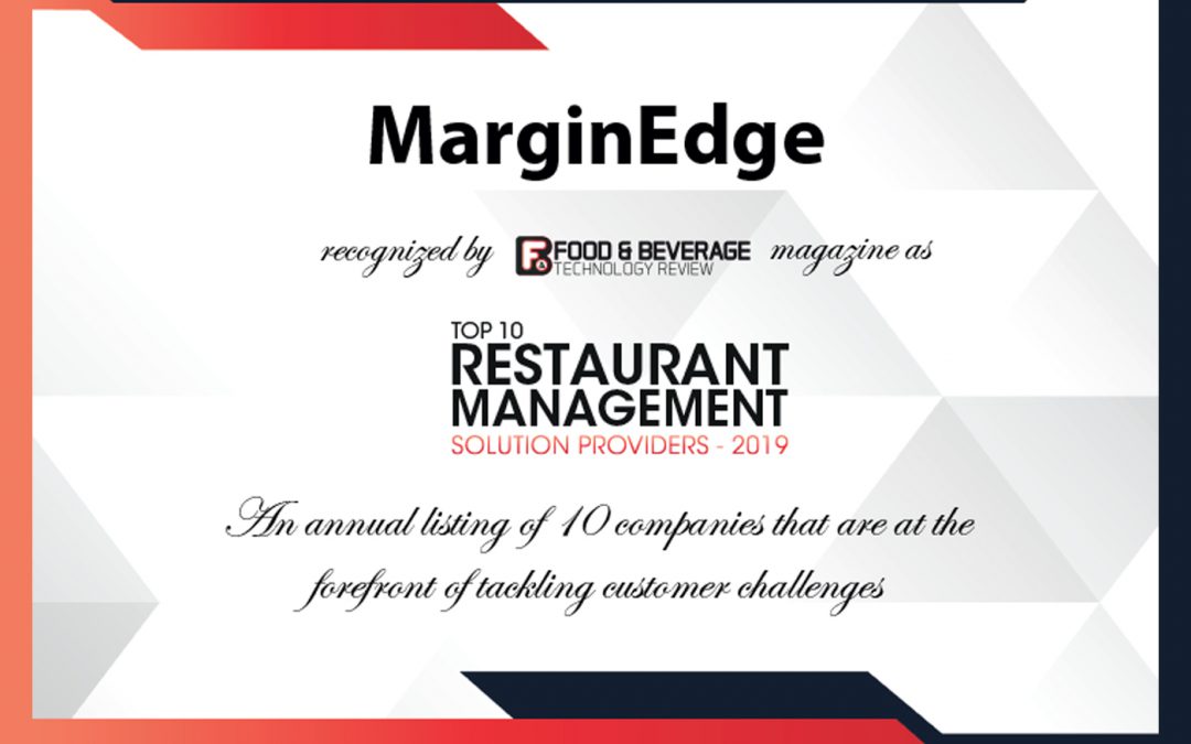 MarginEdge Named a Top 10 Restaurant Management Solution